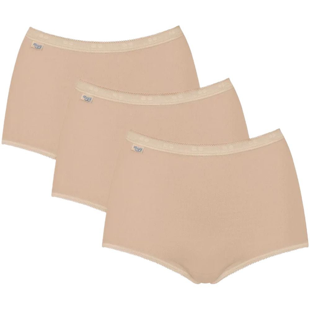 Sloggi Womens Basic+ 3-Pack Maxi Briefs, Skin | Boxers & Briefs