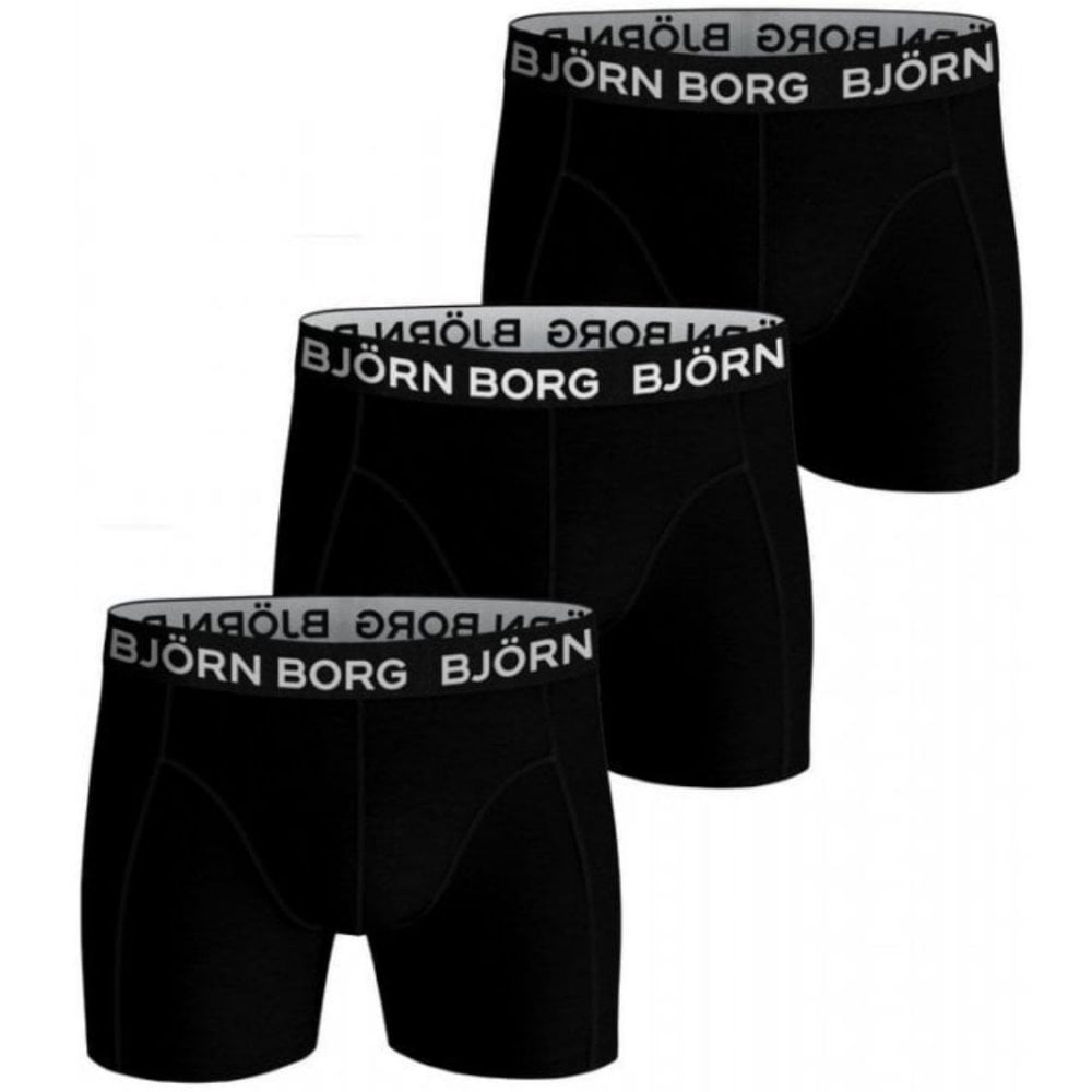 Bjorn Borg 3-Pack Large Logo Boxer Briefs, Black | Boxers and Briefs ...