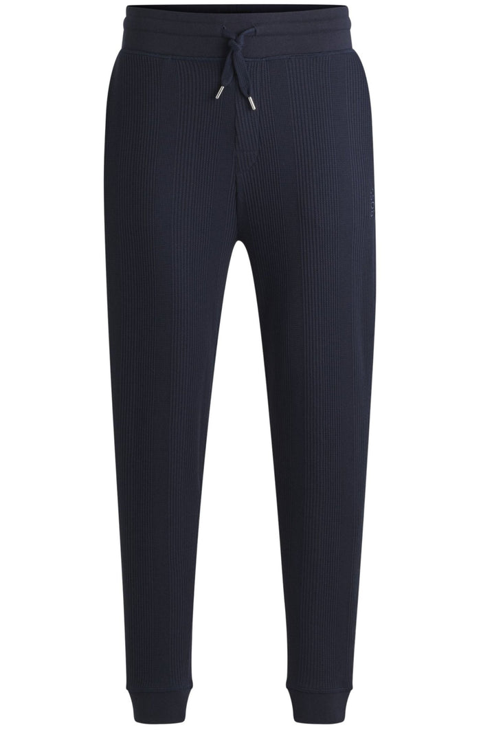 Boss Waffle Structure Jogging Bottoms, Dark Blue | Boxers & Briefs