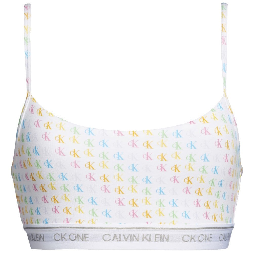 CK One Cotton Modal Blend Bralette Pride Colours Mini CK1 Logo Print ...