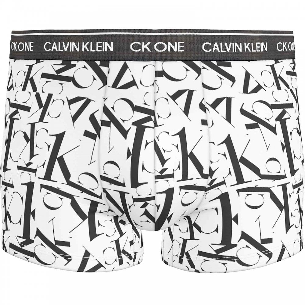Calvin Klein CK One Trunk Logo Break Print/White – Boxers & Briefs