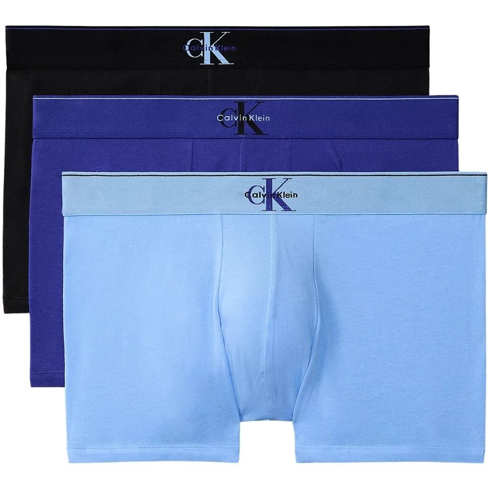 Calvin Klein 3-Pack CK Archive Boxer Trunks, Black/Blue/Blue – Boxers ...