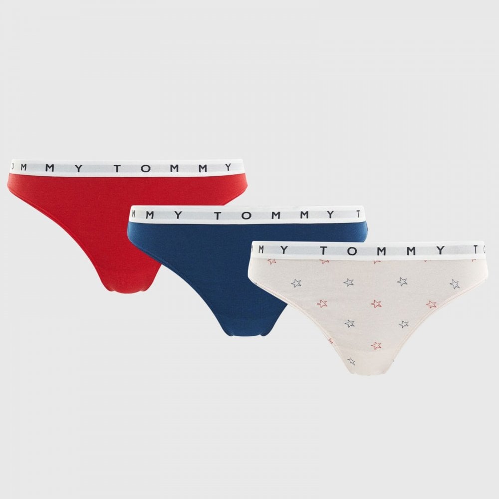Cotton 3-Pack Thong, Twilight Indigo/Star/Primary Red – Boxers & Briefs
