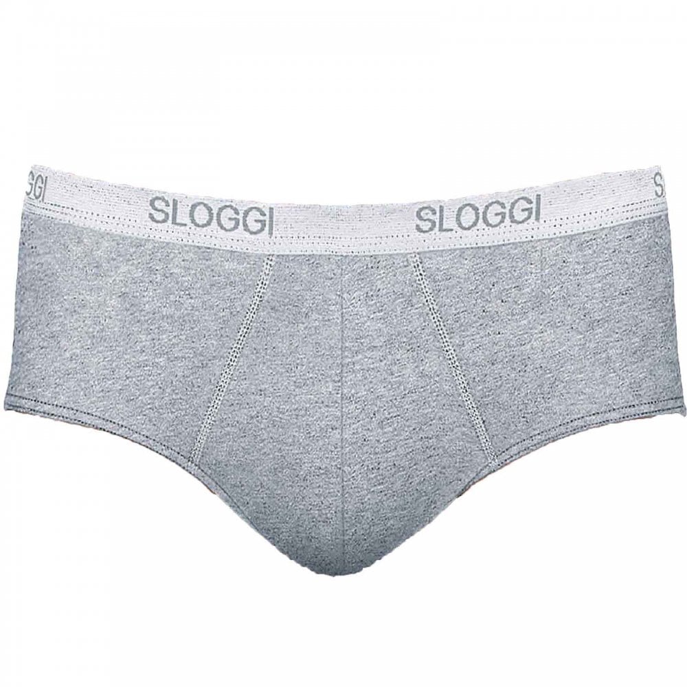 Sloggi Basic Men's Midi Brief, Grey Melange | Boxers-and-Briefs ...