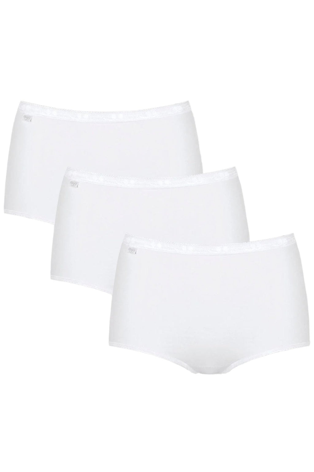 Sloggi Womens Basic+ 3-Pack Maxi Briefs in White | Boxers & Briefs