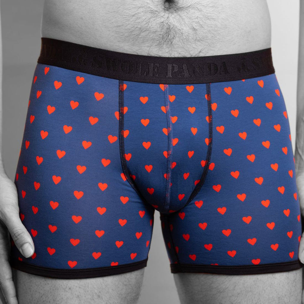 Swole Panda Hearts Bamboo Boxer Brief, Blue/red | Boxers & Briefs