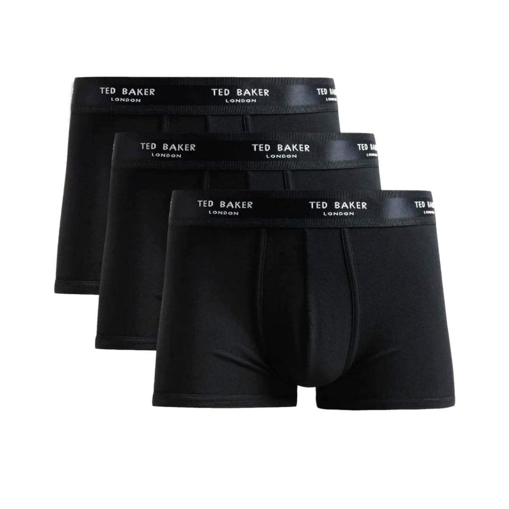 Ted Baker 3-Pack Contrast Logo Boxer Trunks, Black | Boxers-and-Briefs ...